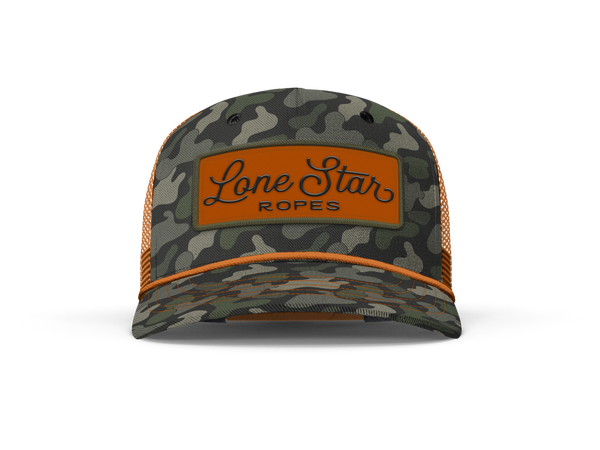 Lone Star Ropes Script Trucker Cap - Dark Duck Camo