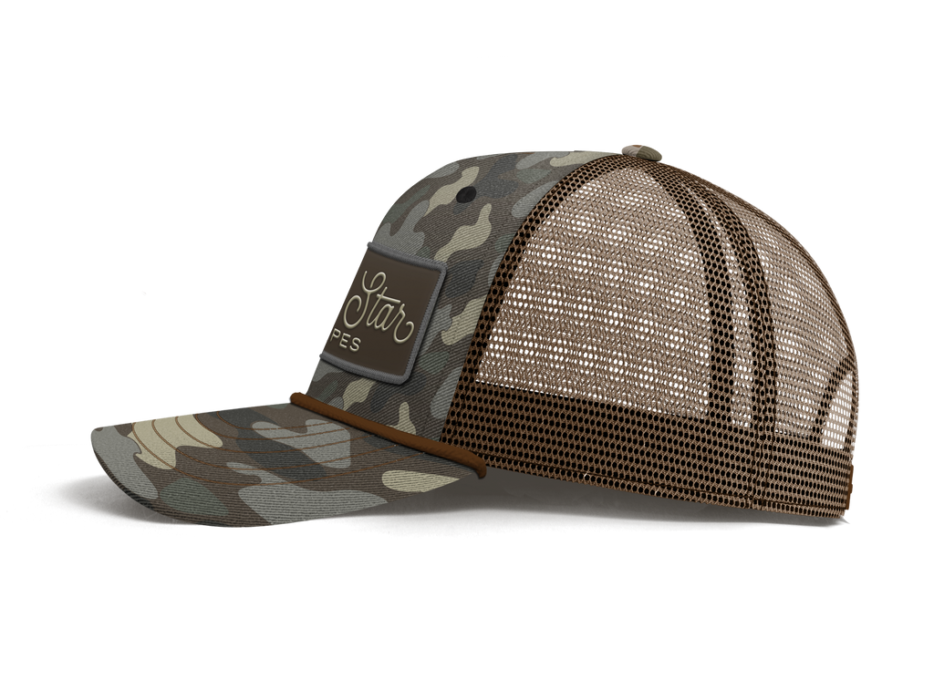Lone Star Ropes Script Trucker Cap - Canyon Camo