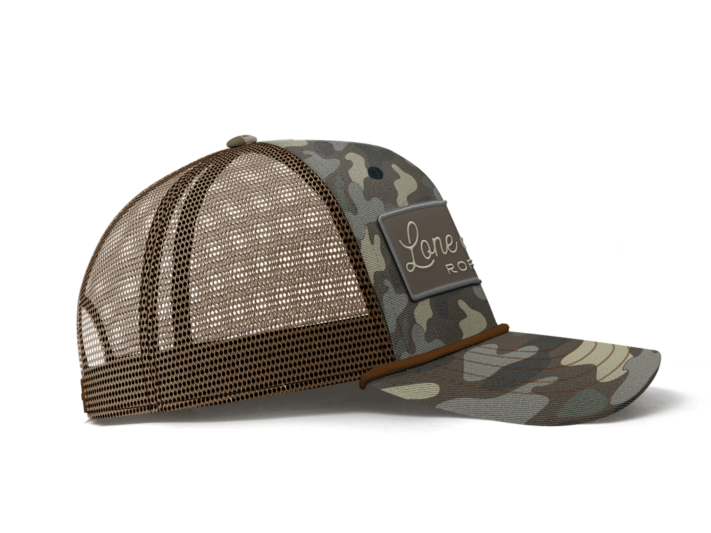Lone Star Ropes Script Trucker Cap - Canyon Camo