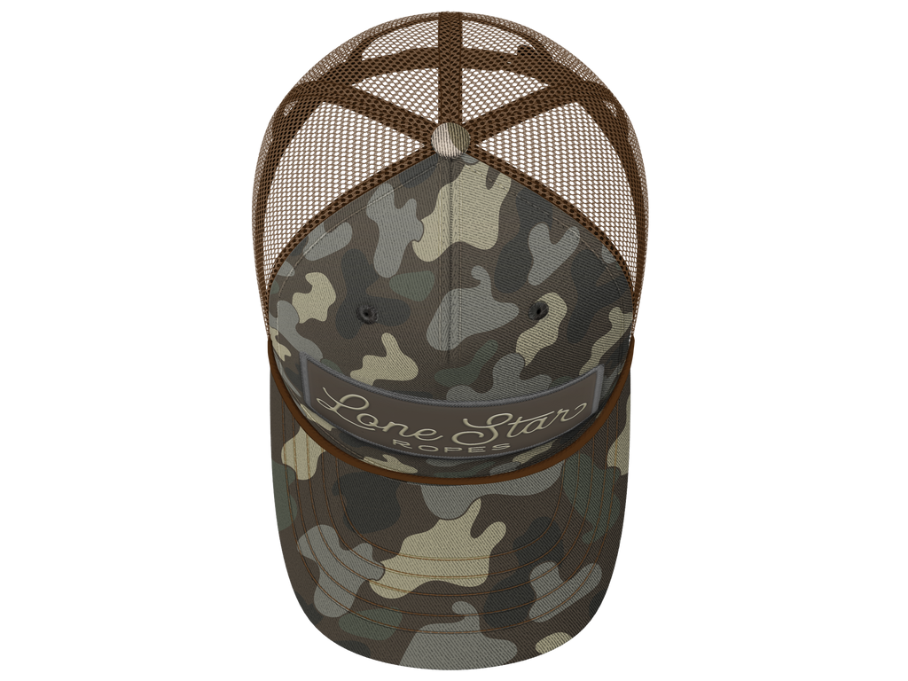 Lone Star Ropes Script Trucker Cap - Canyon Camo